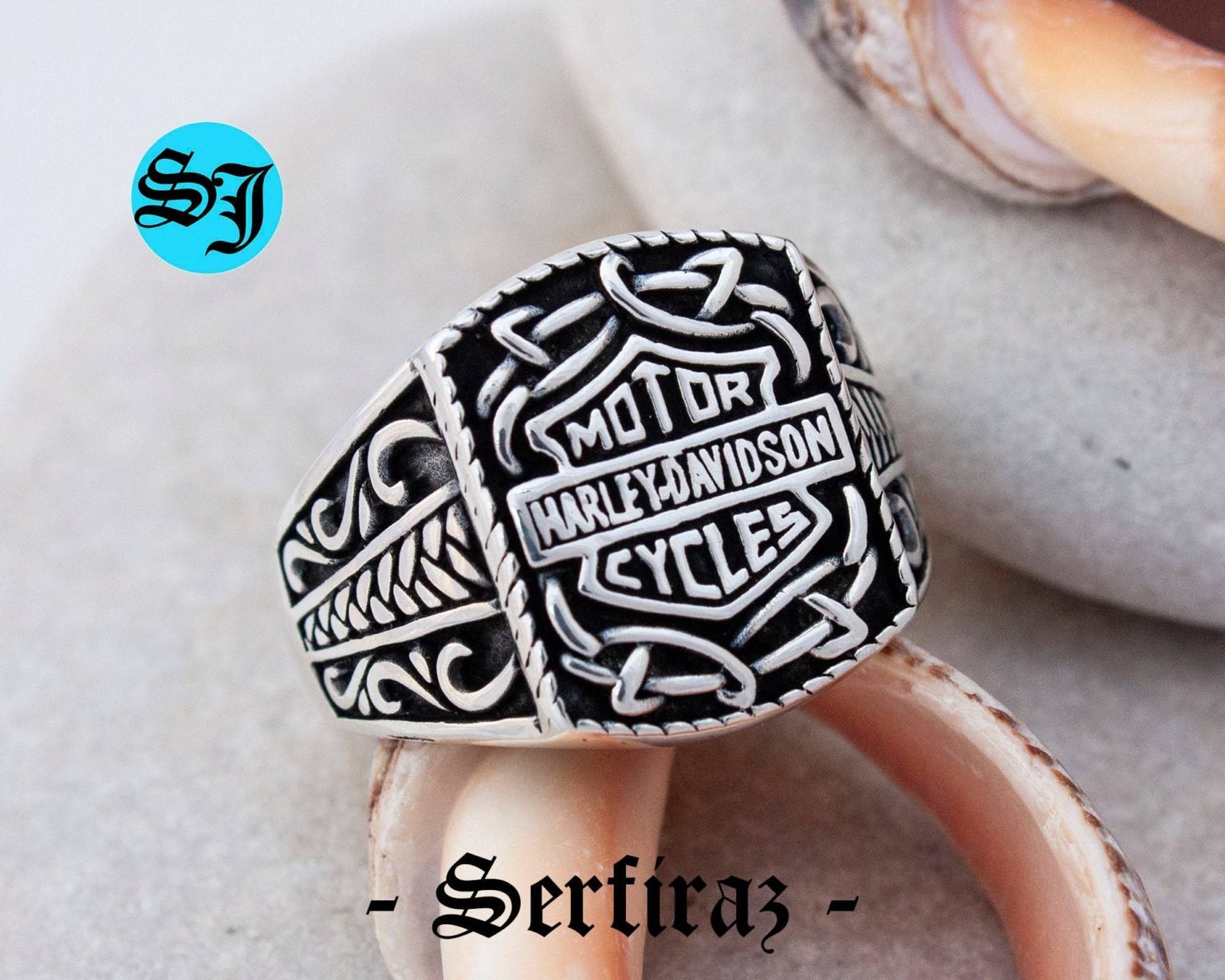 Amazing Motorcycle Ring, Harley Davidson, Solid Silver Ring, Statement ...